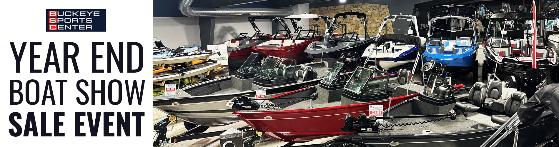 Boats On Display Inside | Buckeye Sports Center | Peninsula Ohio
